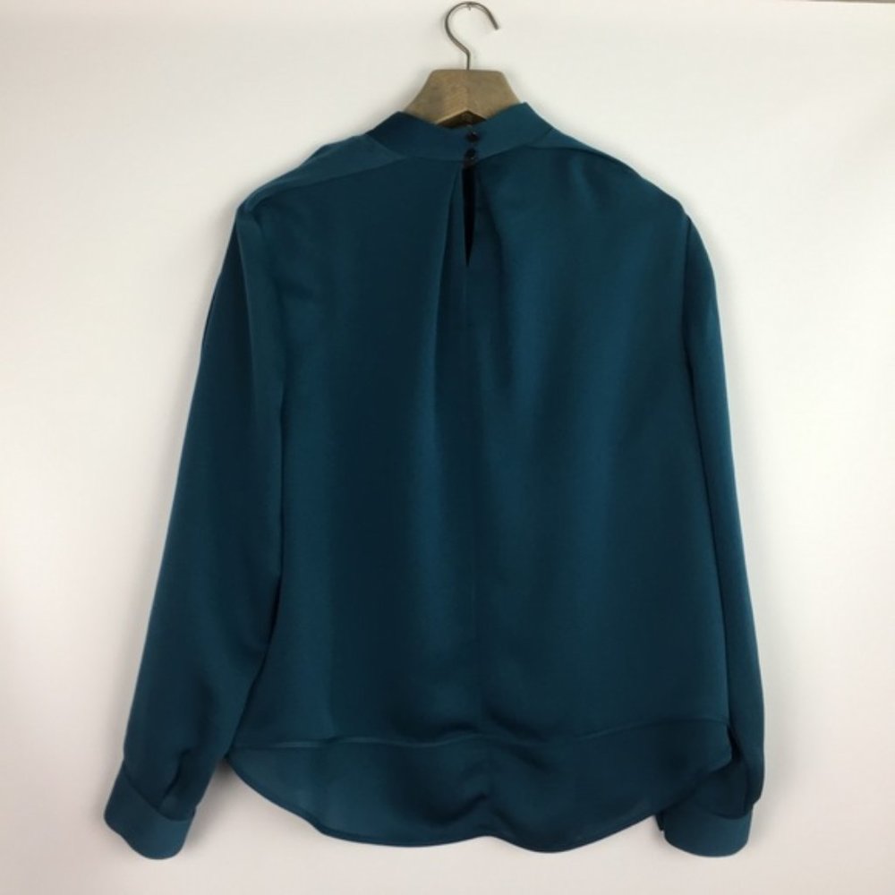 New Halston Heritage Cape Layered Split Cut Blouse - Gem